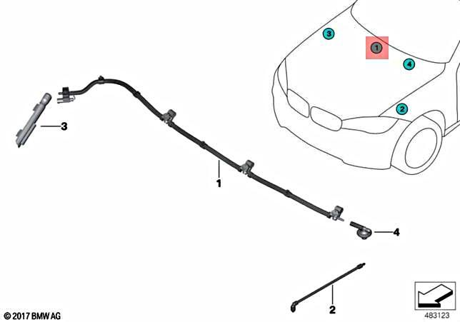 Genuine BMW X5 X6 F15 F16 F85 Nozzle Chain Windscreen Washer System ...