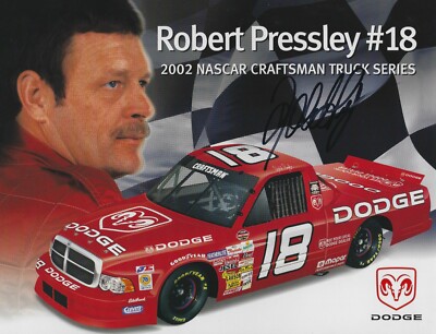 Robert Pressley Autographed Signed 8.5x11 Hero Photo Card - NASCAR ...