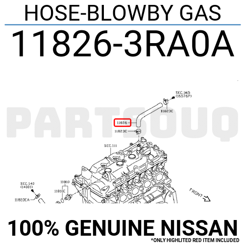 118263RA0A Genuine Nissan HOSE-BLOWBY GAS 11826-3RA0A | eBay