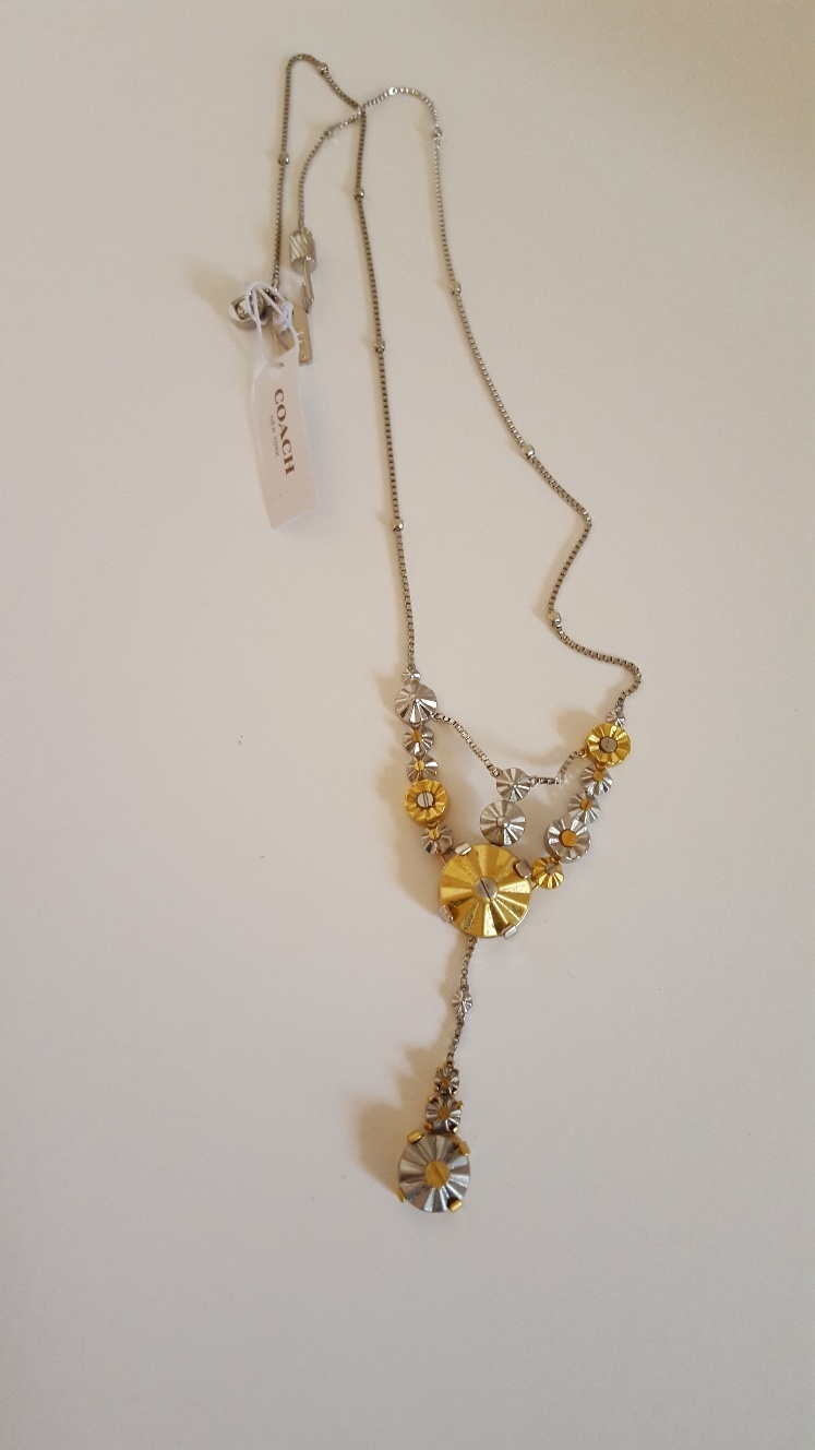 Coach Daisy Rivet Drop Necklace F90944 NWT | eBay