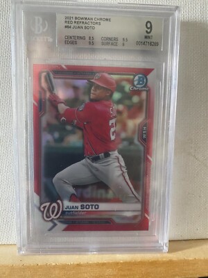 2021 Bowman Chrome red refractor /5 Juan Soto BGS 9 | eBay