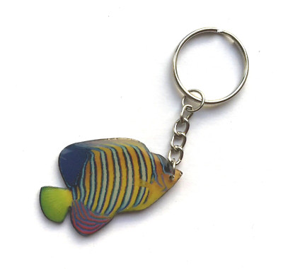 Spirit of Nature Key Ring/Fob- FISH yellow blue white green- stripes | eBay