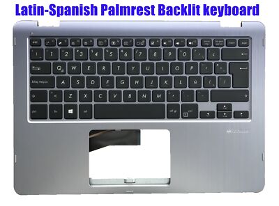 Latin-Spanish Palmrest Backlit keyboard for Asus TP410U TP410UA TP410UF ...