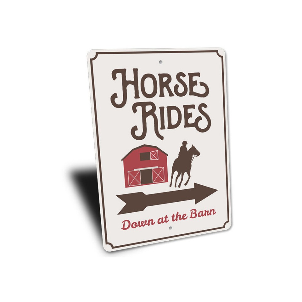 Horse Rides Sign, Horse Barn Decor, Horse Barn Aluminum Metal Decor ...