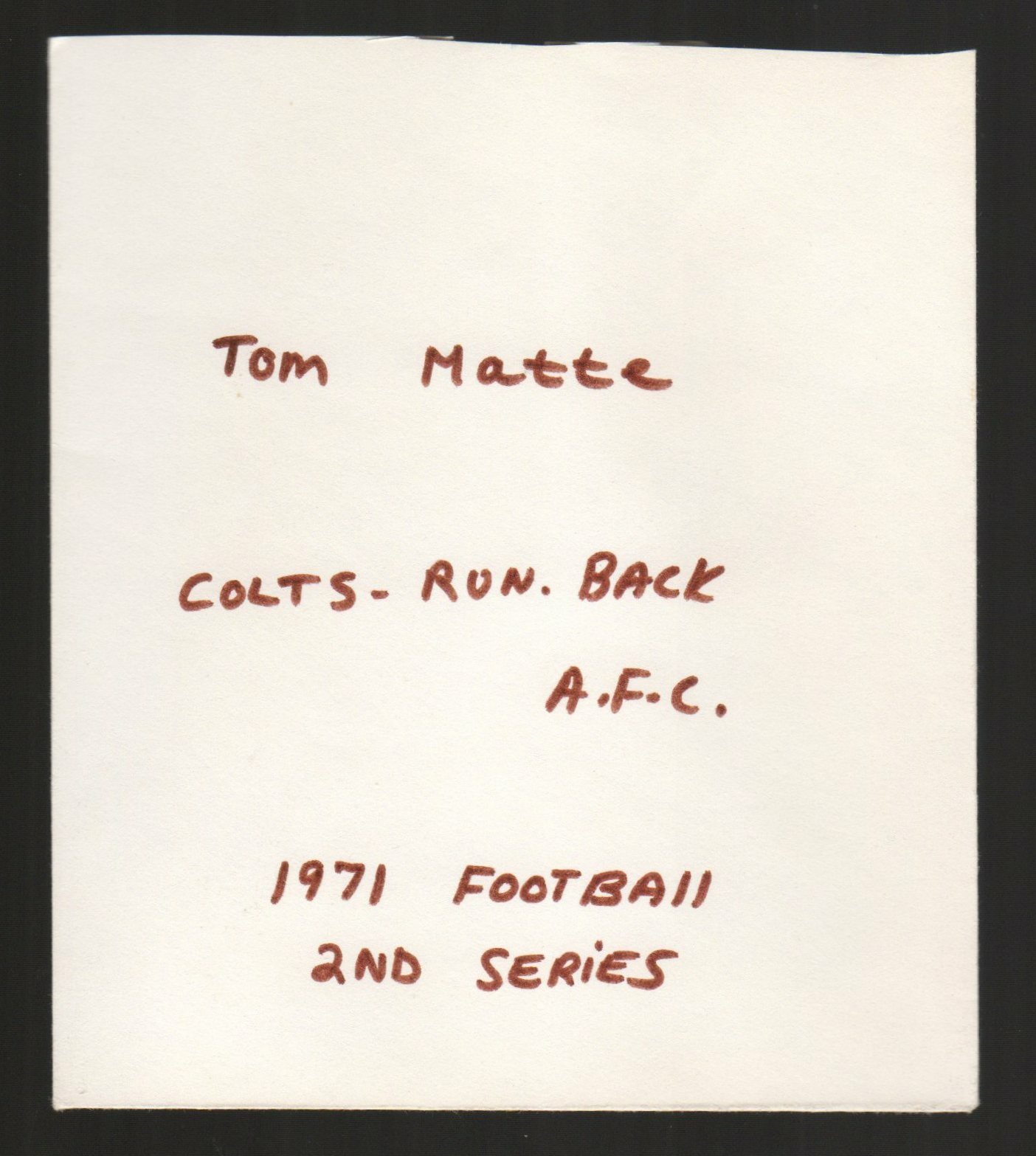 Topps Original Negative Tom Matte 1971 #263 Topps Vault 1 of 1 | eBay