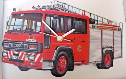 FIRE ENGINE,WALL HANGING CLOCK, Volv FIRE ENGINE fire fighter | eBay