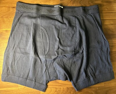 Dockers Men's Combed Cotton Stretch Trunk Boxer Brief Ribbed Blue XL | eBay