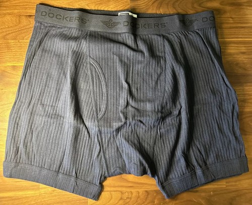 Dockers Men's Combed Cotton Stretch Trunk Boxer Brief Ribbed Blue XL | eBay