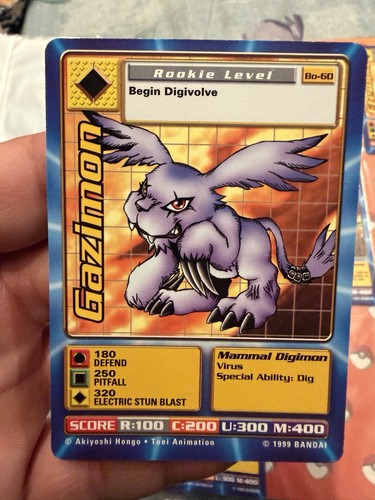 BANDAI DIGIMON CARD - GAZIMON ROOKIE LEVEL Bo-60 Near Mint to Light ...