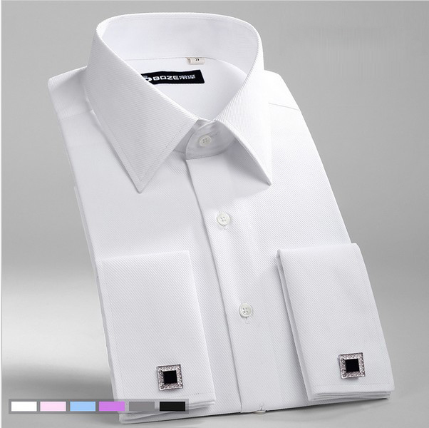 Men's Shirts French Cuff Formal Striped Business Designer Italian ...