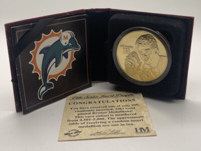 HIGHLAND MINT DAN MARINO GOLD PLATED BRONZE MEDALLION COIN #ed/500 ...