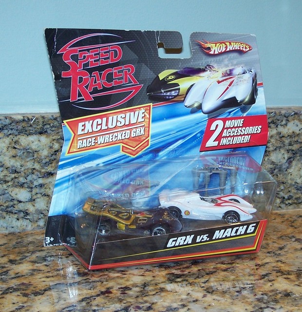 Hot Wheels Speed Racer Race Wrecked GRX Vs. Mach 6 Movie Model Diecast ...