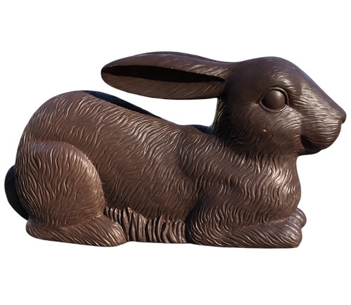 Grandin Road Faux Chocolate Easter Bunny Rabbit Lying Polyresin 19 ...