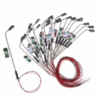 20x Model Railway Train Lamp Post Street Lights LEDs HO Scale 1:100 ...