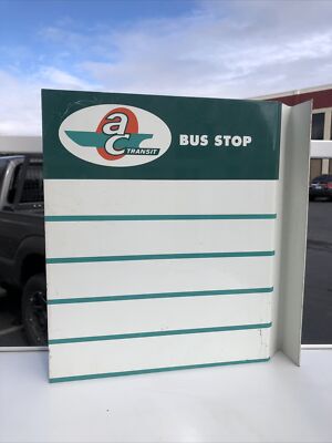 Vintage AC TRANSIT Flange Bus Stop Sign - Oakland / Alameda California ...