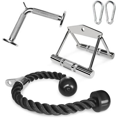 A2ZCare Cable Attachments: Double D Handle, Tricep Rope, V Shaped Bar ...