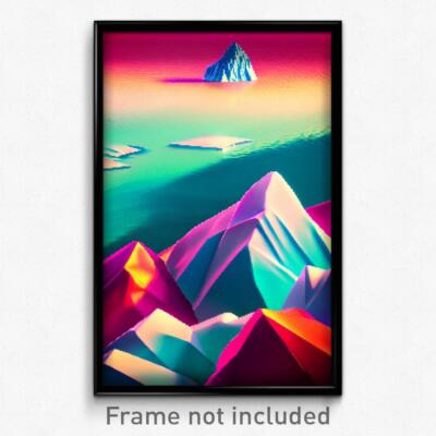 Pixel Art Poster - Colorful Iceberg (8 Bit Psychedelic Trippy Video ...