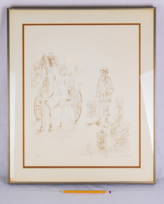 Barbara Hess Mercier, Print #15/175, Signed, 26" x 22" Matted, No Frame ...