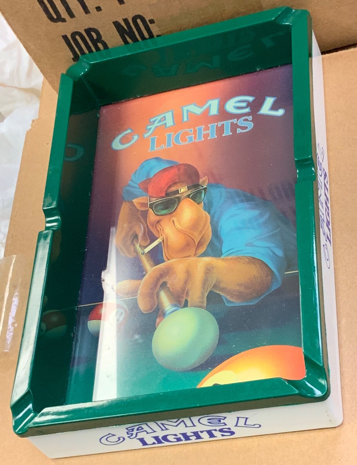 Camel Joe Lights Pool-Table Shaped Ashtrays Set of 20 w/ Display ...