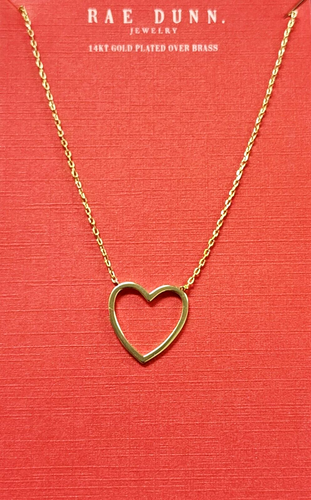 Neuf Rae Dunn Or Plaque Sur Laiton Forme Coeur Pendentif Chaîne Collier ...