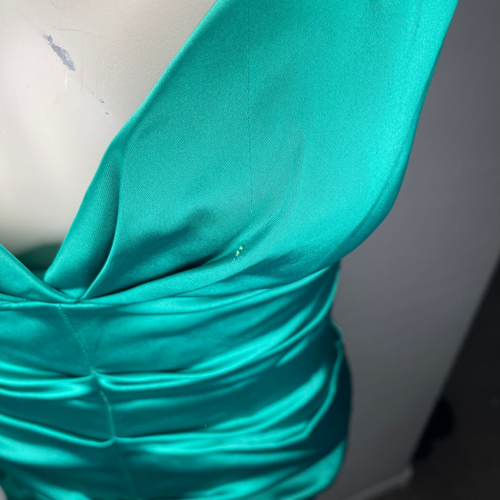 Xscape Green Dress Ruched Scrunched Bodycon Dress Y2K… - Gem