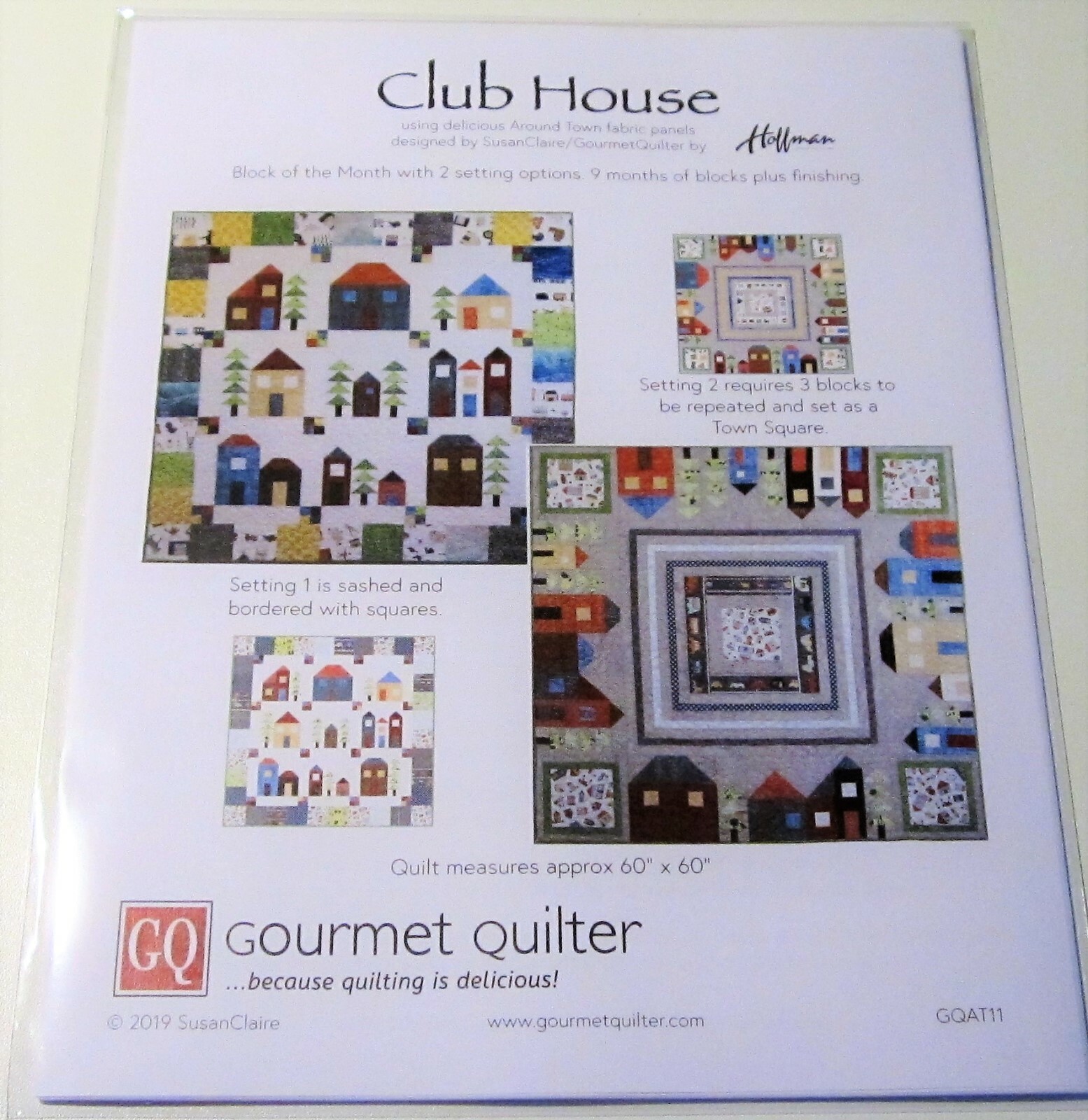 Gourmet Quilter CLUB HOUSE Pieced QUILT Sewing Pattern 60" x 60" | eBay