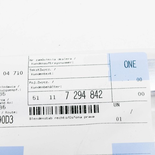 BMW 4 F32 FRONT BUMPER RIGHT FINISHER ROD 51117294842 7294842 2015 NO🇺🇸 ...