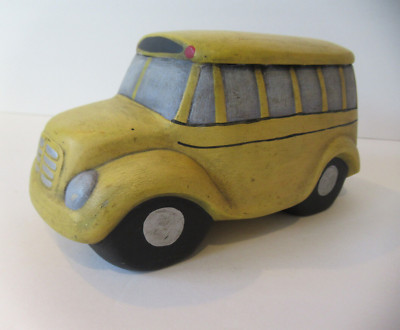 Vintage Retro Yellow School Bus Coin Bank | eBay