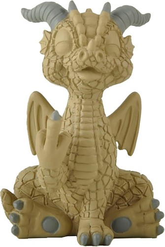 Baby Beige Dragon Raising Middle Finger Funny Figurine - NO RESERVE ...
