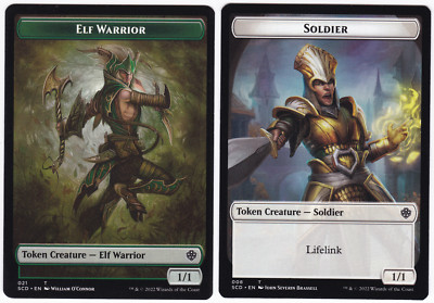 MTG Commander Starter 2022 Two-Sided Token Elf Warrior #021 Soldier ...