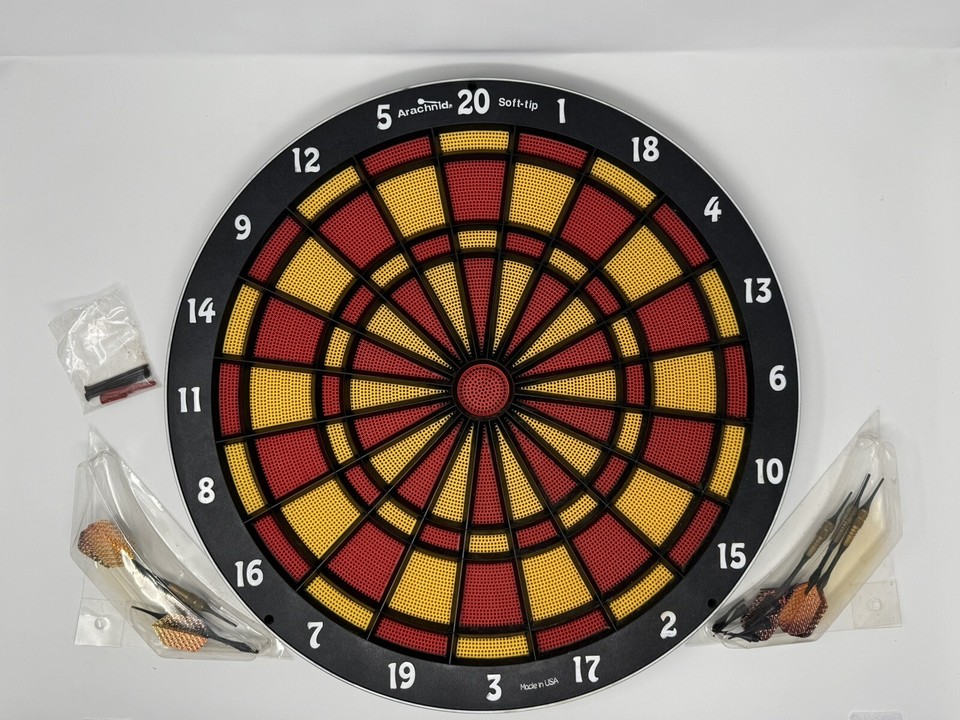 Vintage Arachnid English Mark Darts Model 175 18” Dart Board Open Box ...