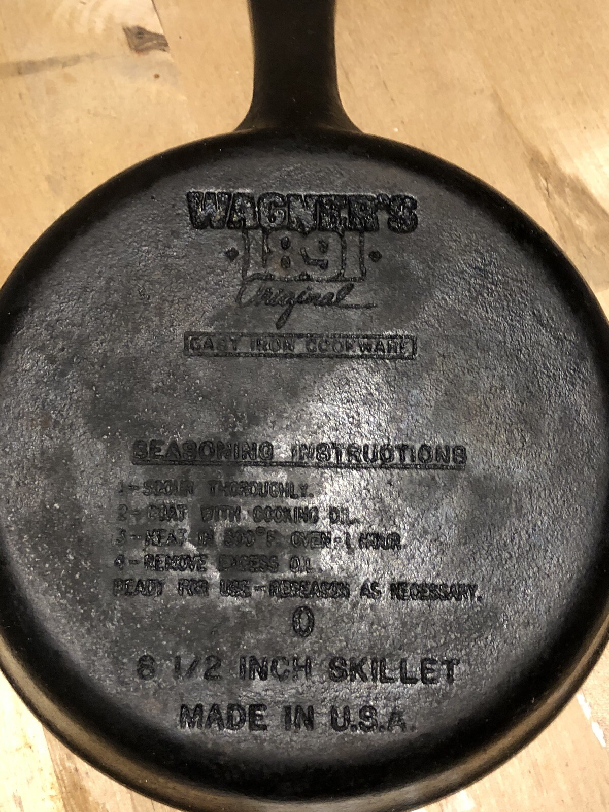 WAGNER'S 1891 ORIGINAL CAST IRON COOKWARE 6 1/2 INCH SKILLET MADE IN ...