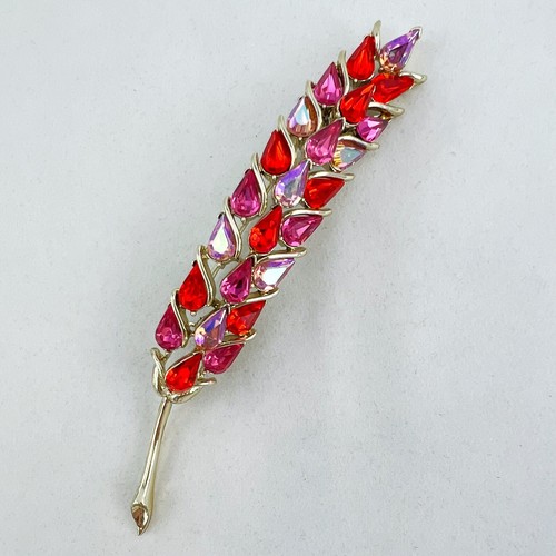 Pegasus Coro Neon Orange, Pink, Pink AB Rhinestones Leaf Wheat Stalk ...