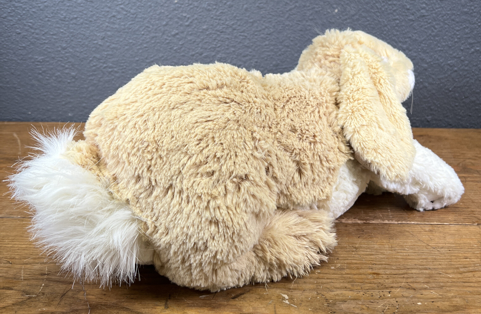 Folkmanis Floppy Bunny Rabbit Hand Puppet Plush 14" Tan White Full Body ...