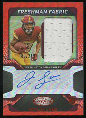 2025 Panini Certified JAYLIN LANE...RPA ROOKIE/PATCH/AUTOGRAPH Auto RC ...