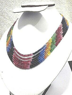 310.50 Carat Natural Ruby, Emerald, Sapphire Multi 7 Strand Beads ...