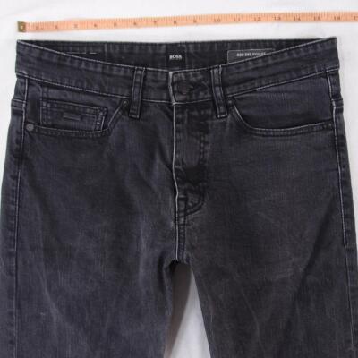 Mens HUGO BOSS 020 DELAWARE Stretch Slim Straight Grey Jeans W32 L34 ...