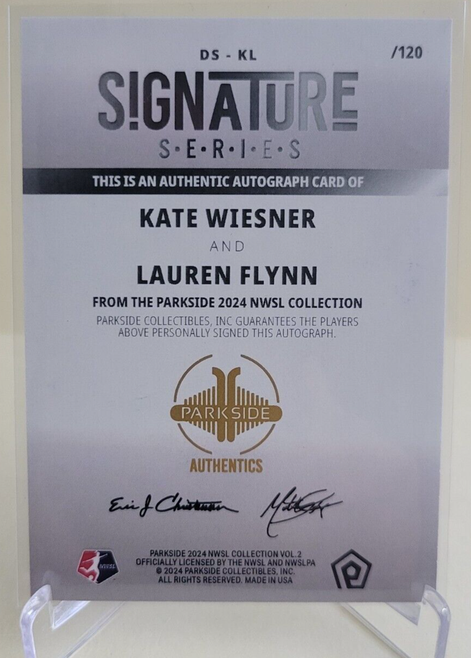 2024 PARKSIDE NWSL VOL 2 KATE WIESNER LAUREN FLYNN AUTO SIGNATURE ...