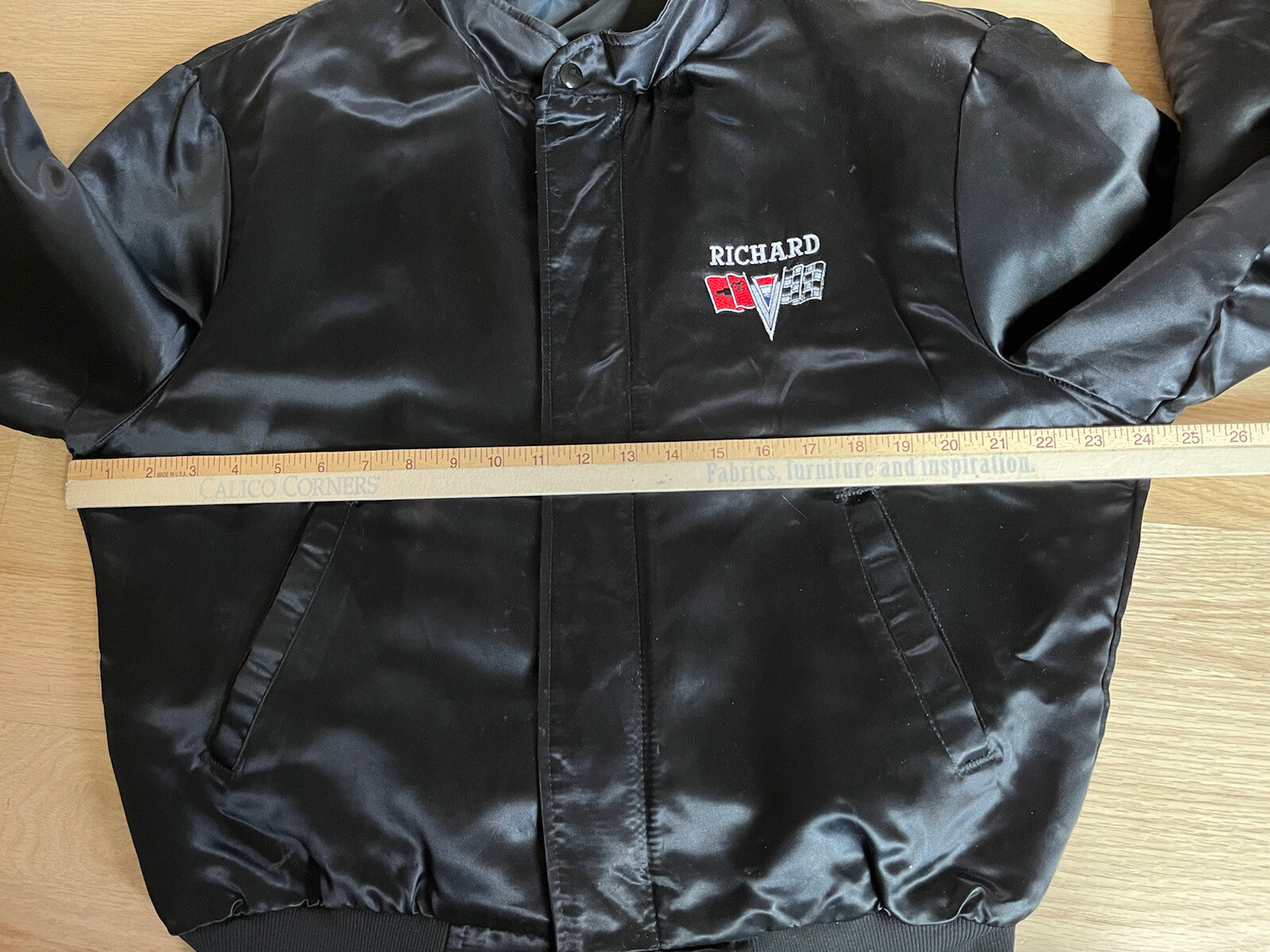 Vtg 80’s Westark Chevrolet Corvette Satin Jacket Size Large Split ...