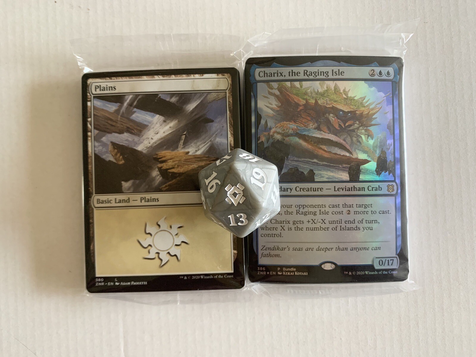 MtG Zendikar Rising oversized spindown land packs gift bundle D20 die ...