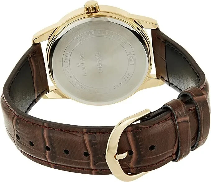 NEW MENS CLASSIC CASIO BLACK DIAL EASY READ NUMERALS BROWN CROC LEATHER ...