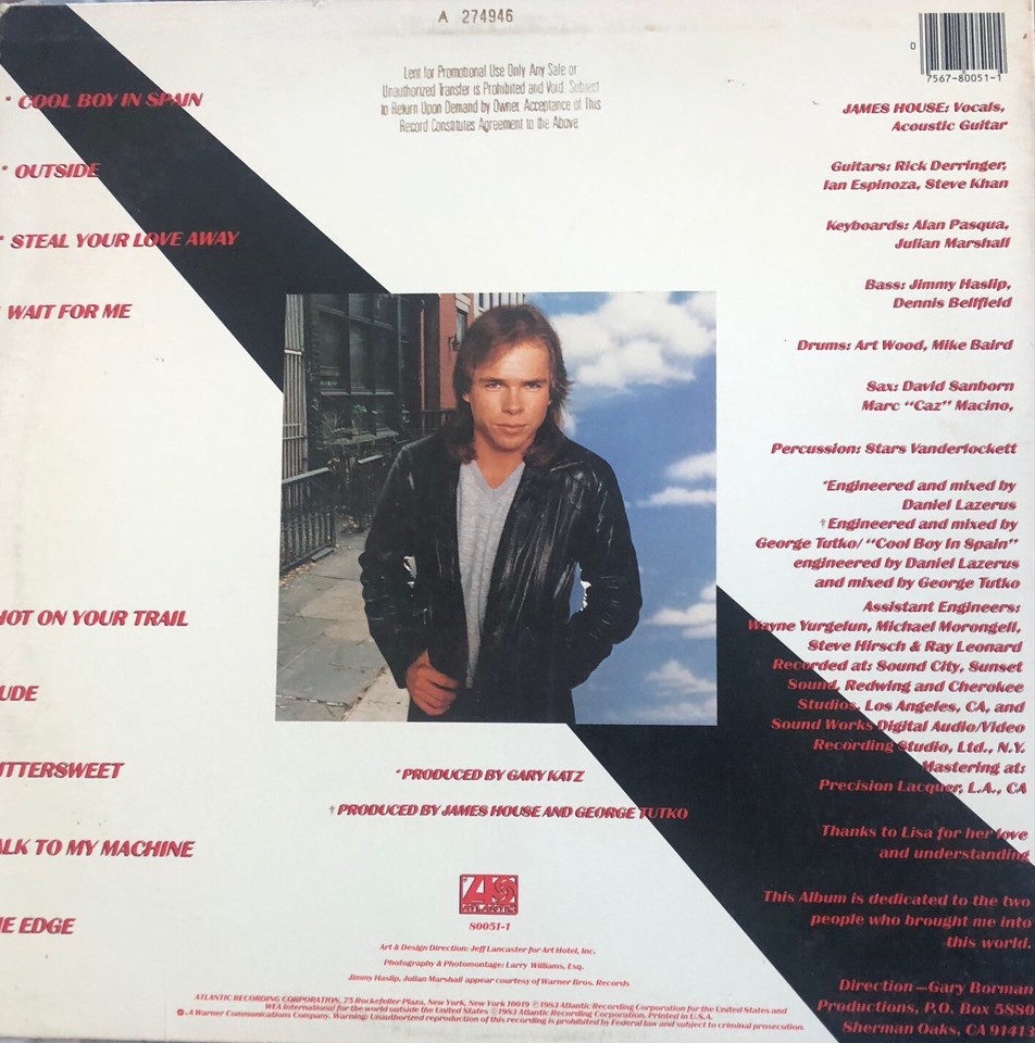 JAMES HOUSE / RICK DERRINGER Record Album LP " JAMES HOUSE "LOWER PRICE ...