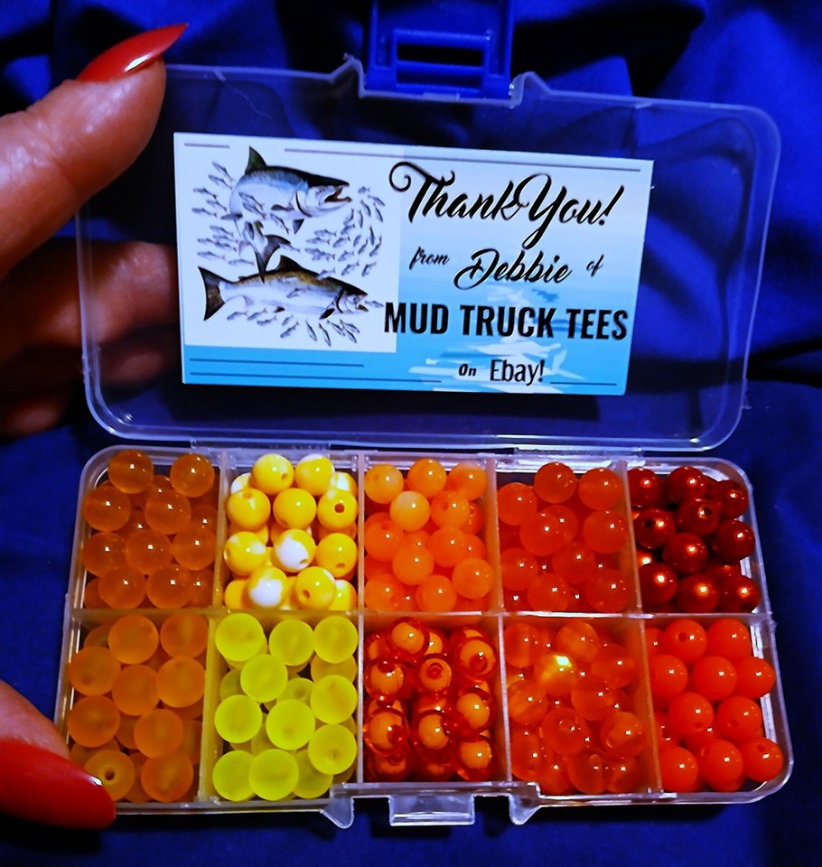 Premium Trout Salmon Steelhead Fishing Beads 8mm Assortment 10 Colors ...