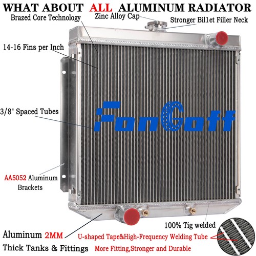 2Row Aluminum Radiator Fit Ford Falcon XY XW 302 250 V8 L6 1969-1972 AT ...