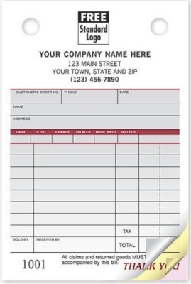 Small Spectra Register Forms, 2-parts, 4" x 6", NEBS / Deluxe No. SP125 ...