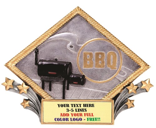BBQ COOK OUT COOKING CONTEST PLAQUE TROPHY AWARD FREE ENGRAVING M~RDP04 ...