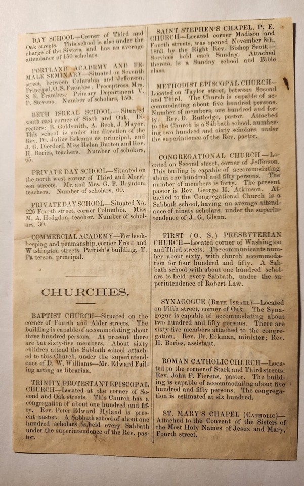 1865 Portland Oregon Advertisement Original Crystal Saloon Waterman ...