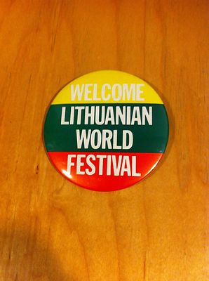 Welcome Lithuanian World Festival Pin Back Button B1-L15 * | eBay