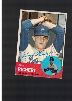 Pete Richert Los Angeles Dodgers Signed 1963 Topps Card W/Our COA | eBay