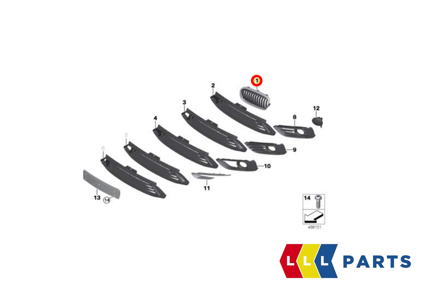 NEW GENUINE BMW 2 SERIES F45 F46 FRONT KIDNEY GRILL LUXURY LEFT N/S ...